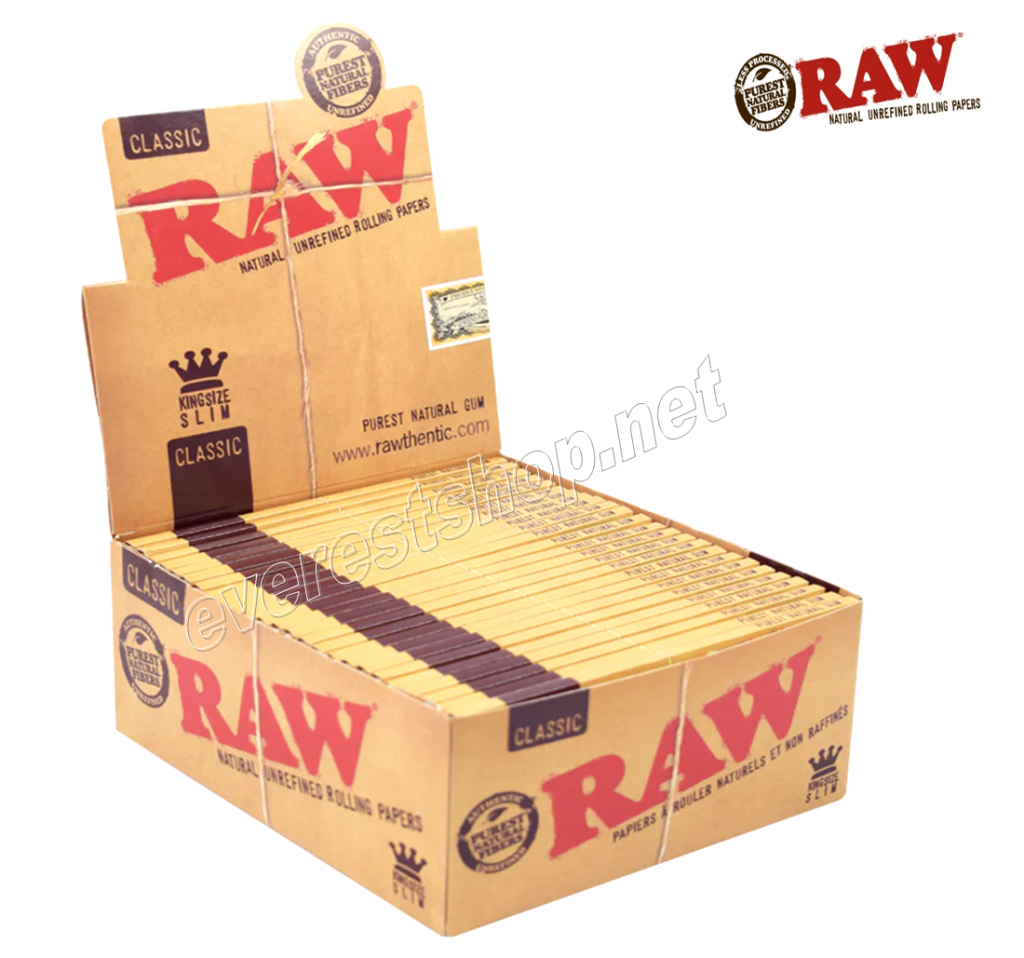 Raw Tobacco Rolling Paper Classic King Size Slim * Regular * 50 ct ...