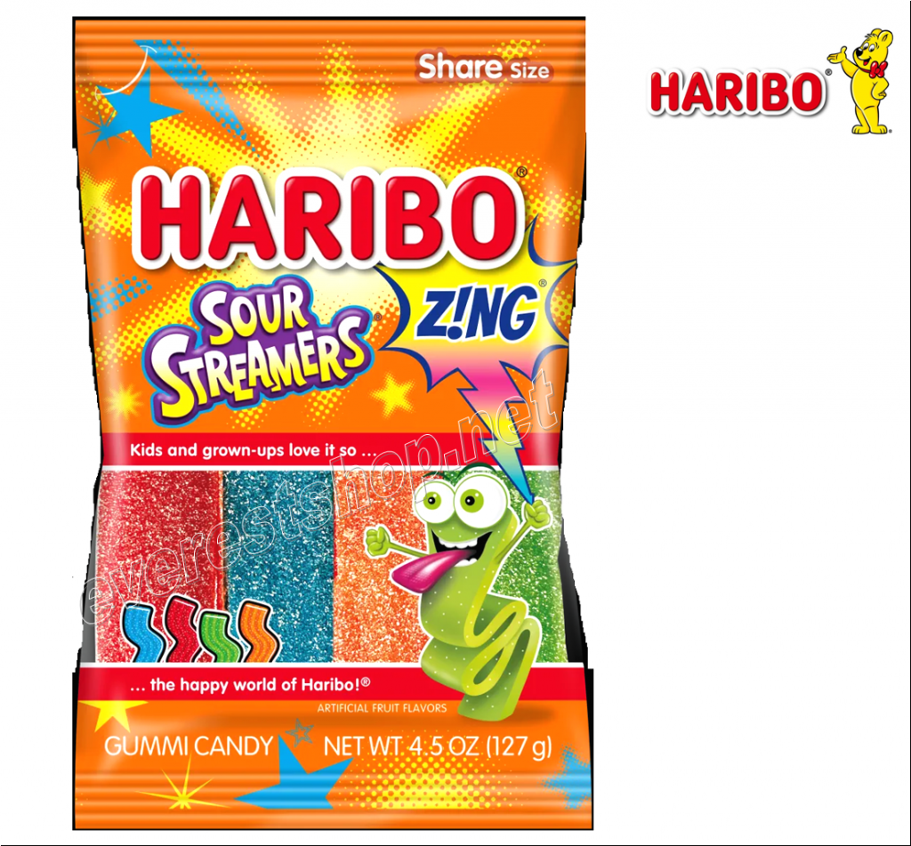 Haribo Gummi Candy Share Size 5 oz * Sour Streamers * 12 pcs – Everest